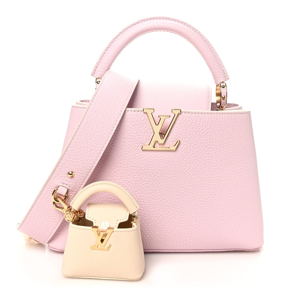 Louis Vuitton Taurillon MiniMe Capucines BB Guimauve Powder White ...
