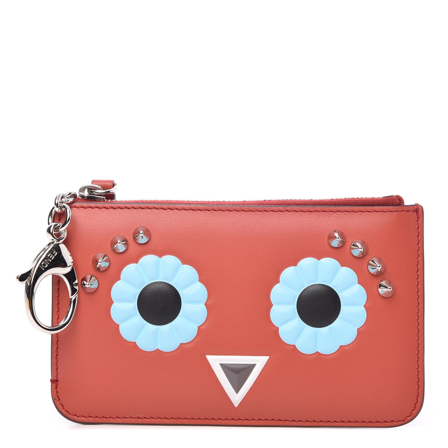 Fendi Vitello Century Lucido Hypnoteyes Studded Coin Pouch Key Case ...
