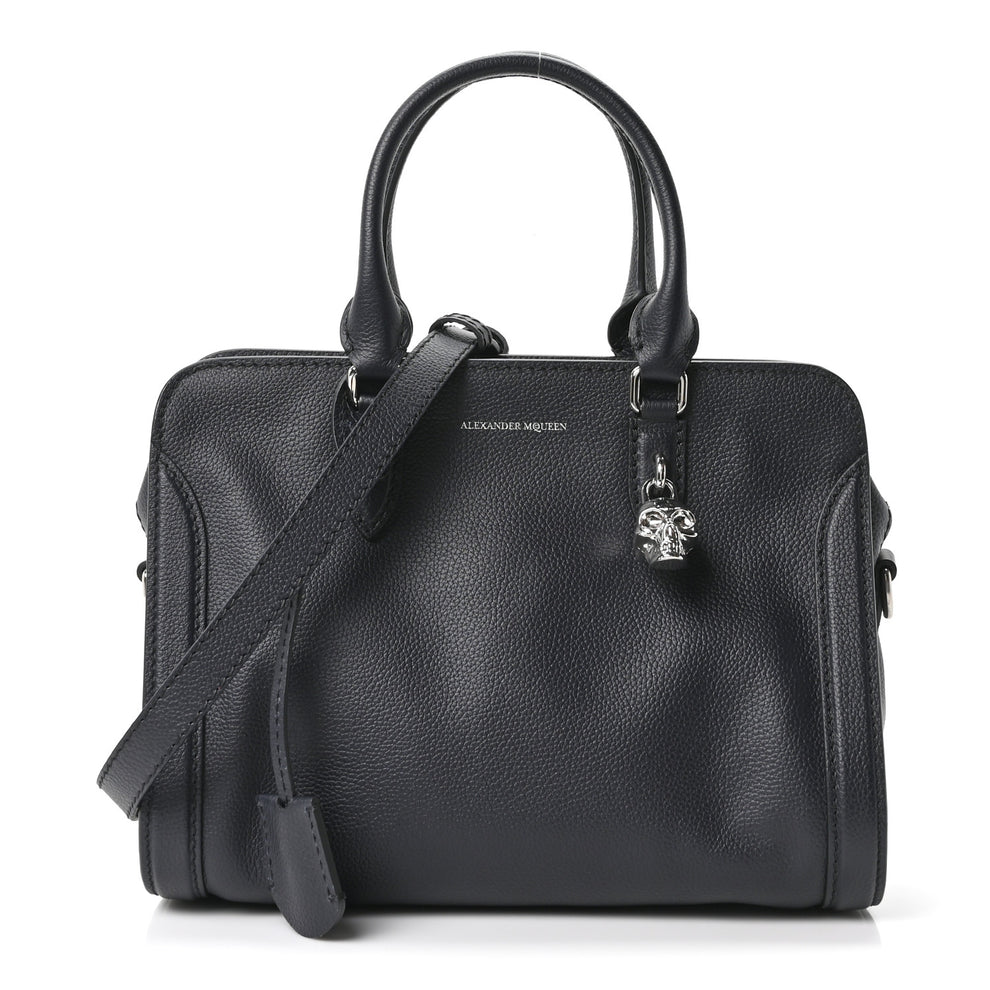 Alexander McQueen Pebbled Calfskin Small Skull Padlock Zip Around Tote ...