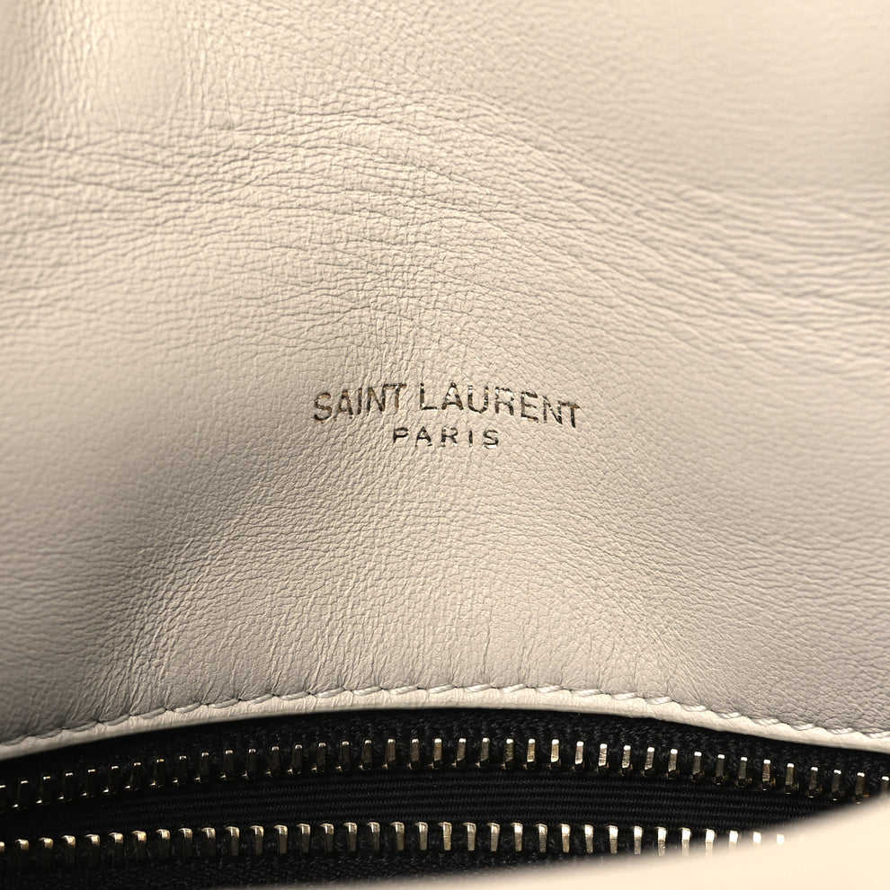 Saint Laurent Lambskin Quilted Toy Loulou Puffer Monogram Chain Satchel ...