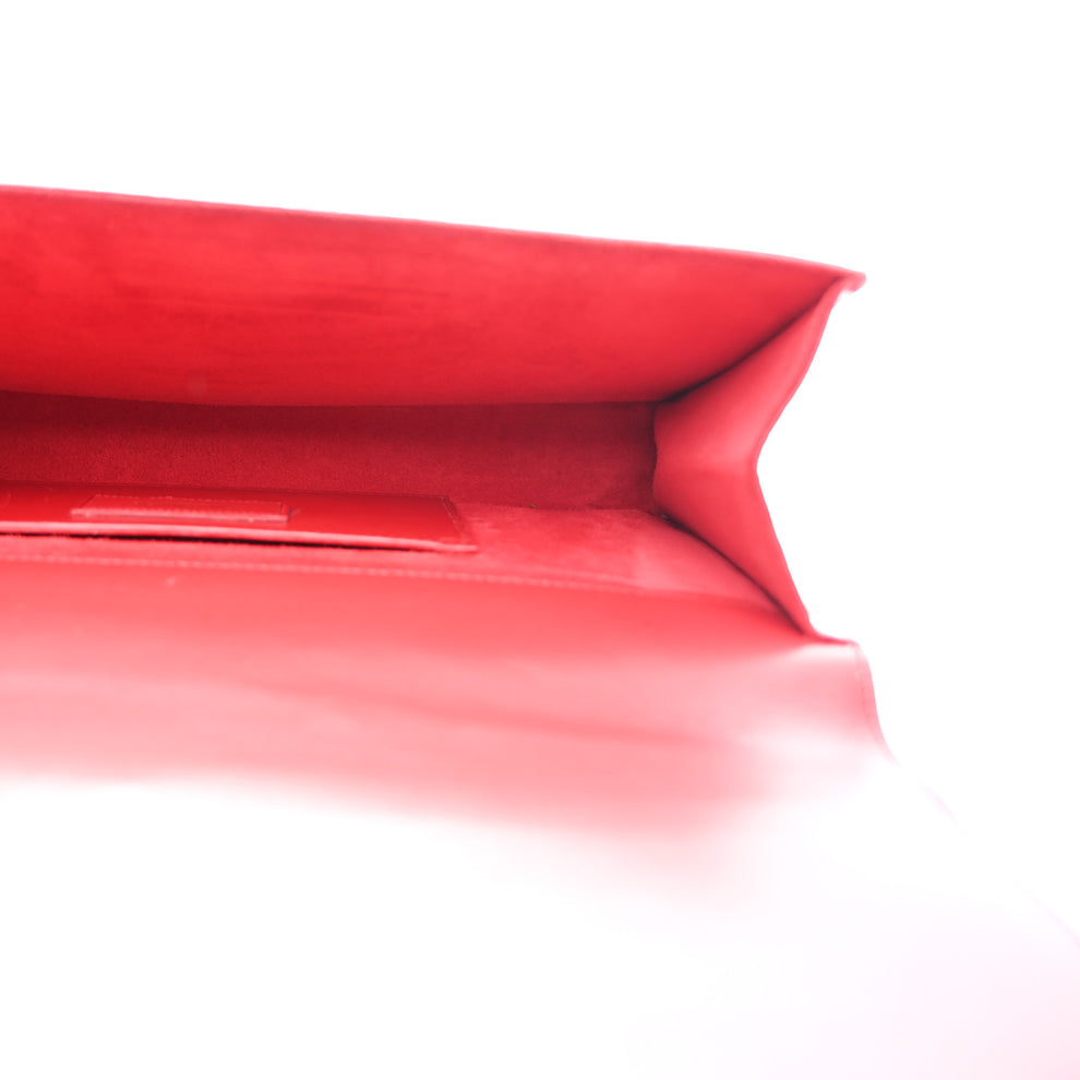 Saint Laurent Calfskin Monogram Cassandre Clutch Rouge Orient 1780009 ...