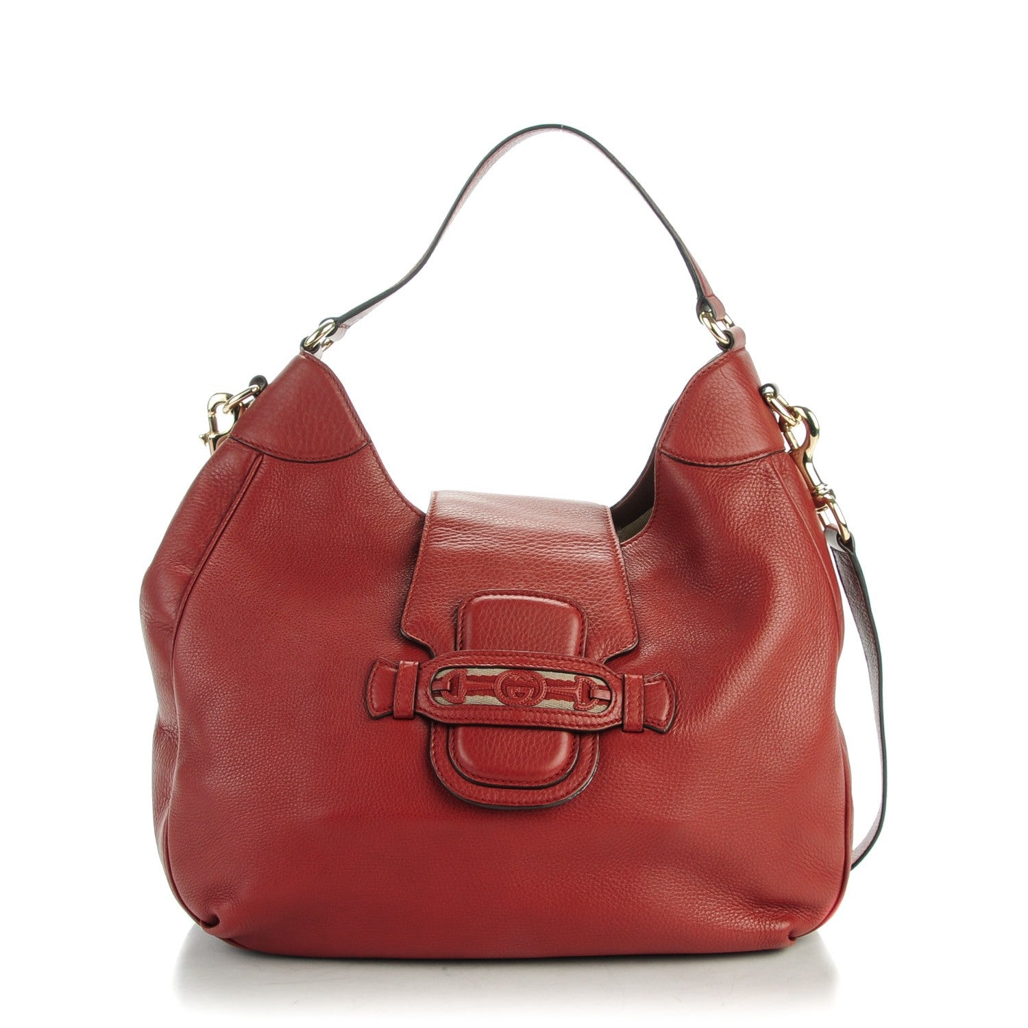 Gucci Pebbled Calfskin Medium Dressage Hobo Red 142544 – FASHIONPHILE