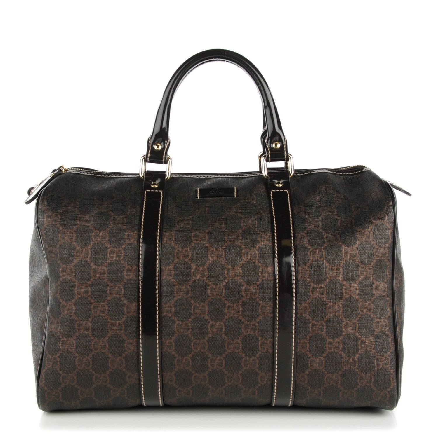Gucci GG Plus Monogram Medium Joy Boston Dark Brown 133258 – FASHIONPHILE