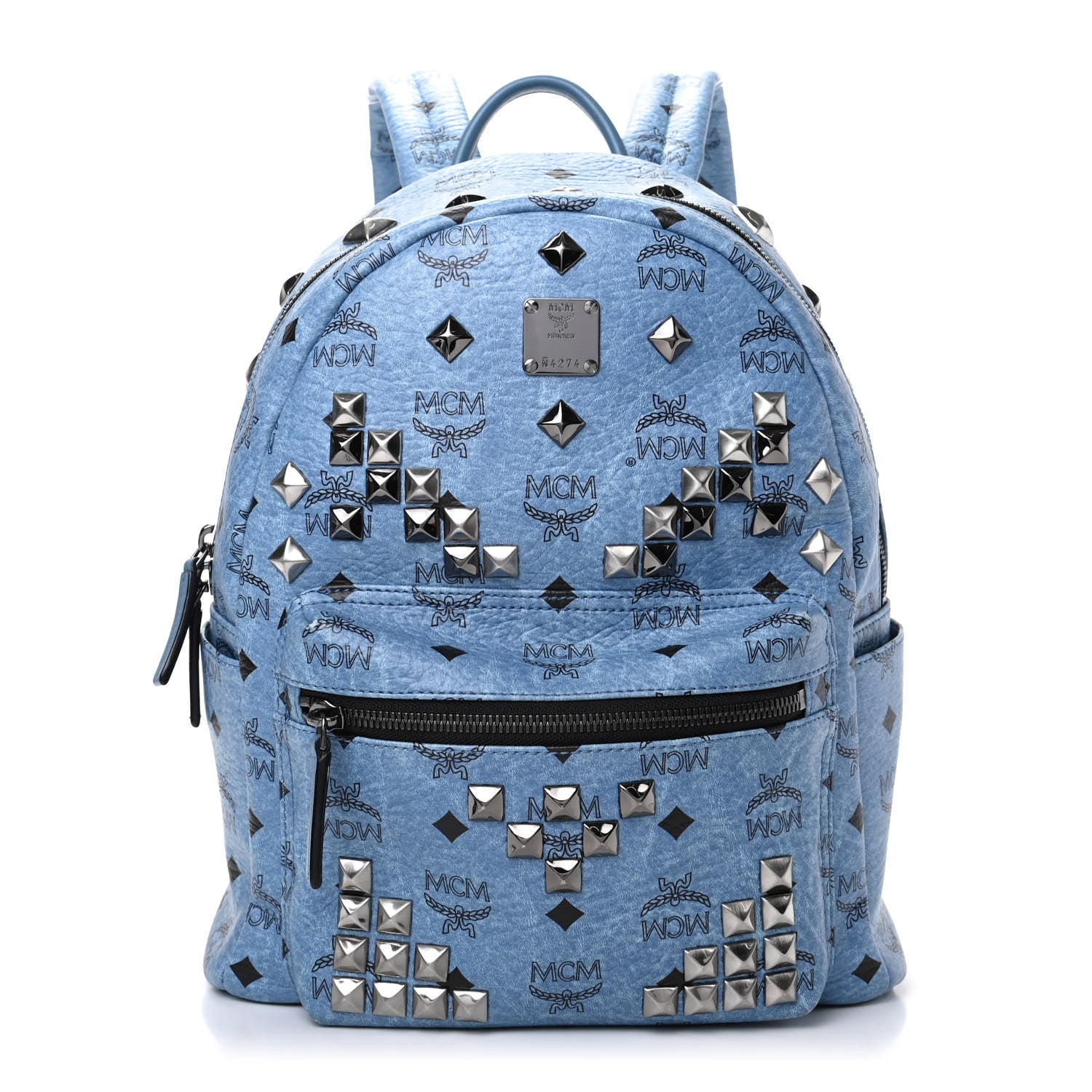 MCM Visetos Studded Small Stark M Backpack Blue 737360 – FASHIONPHILE