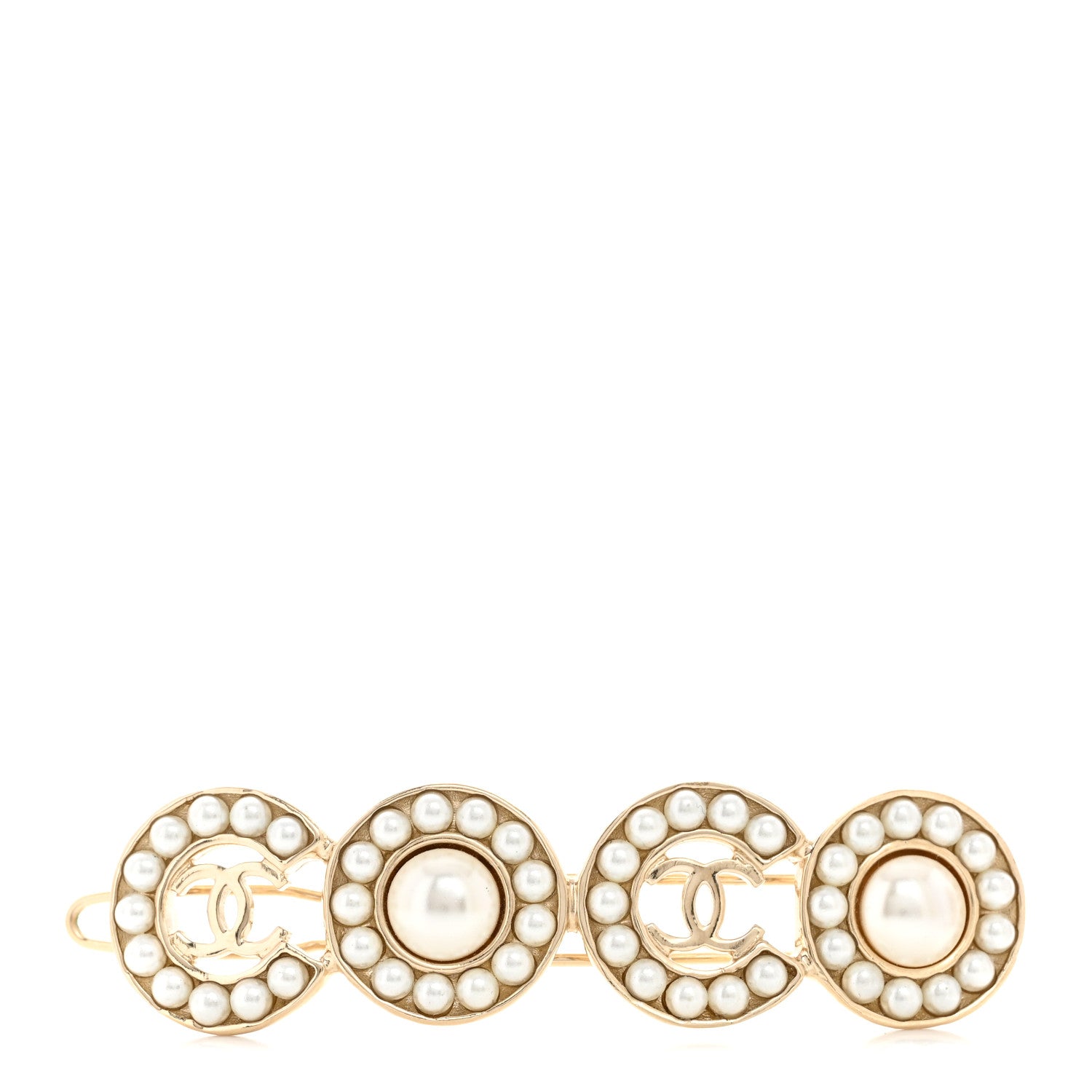 Chanel Pearl Coco CC Hair Clip Barrette Gold 1621772 – FASHIONPHILE