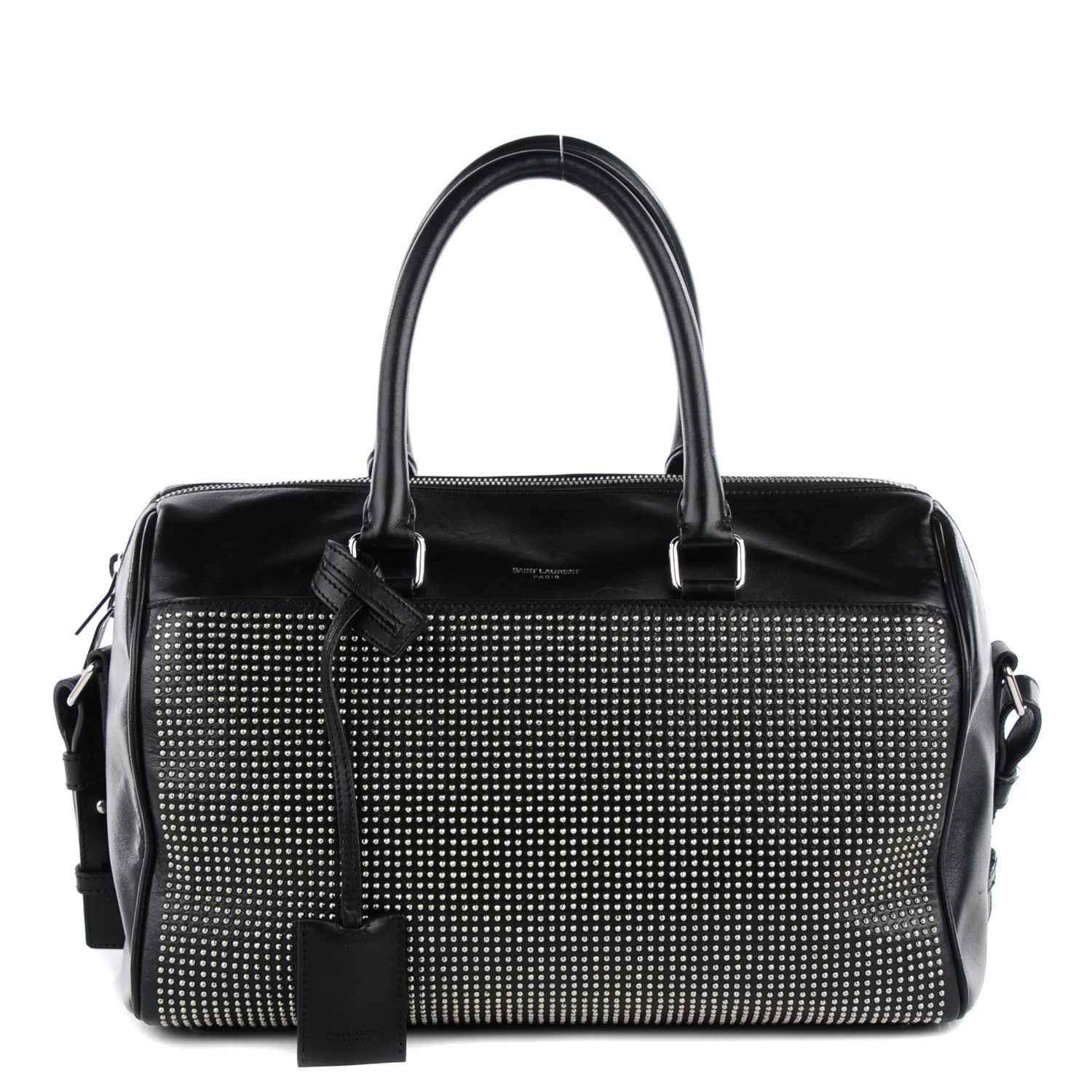 Saint Laurent Calfskin Studded Classic Duffle 6 Black 117511 – FASHIONPHILE