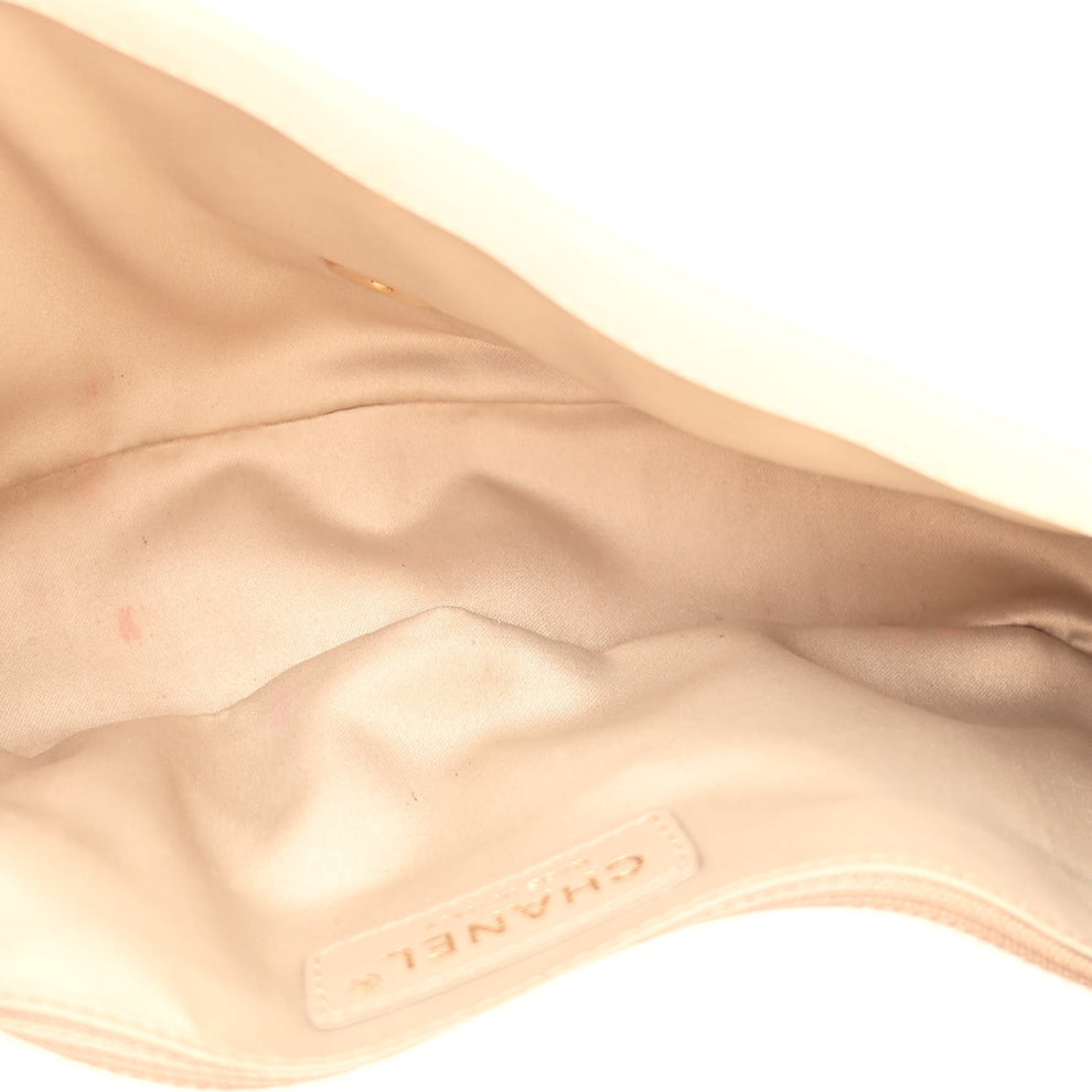 Chanel Calfskin Chevron Quilted Medium Surpique Flap Ivory 1790826 ...