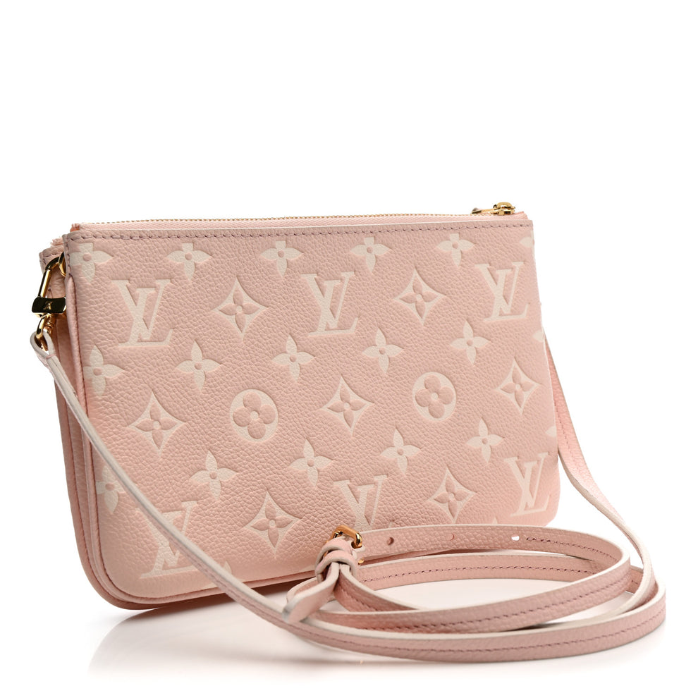 Louis Vuitton Empreinte Monogram Double Zip Pochette Rose 1784636 ...