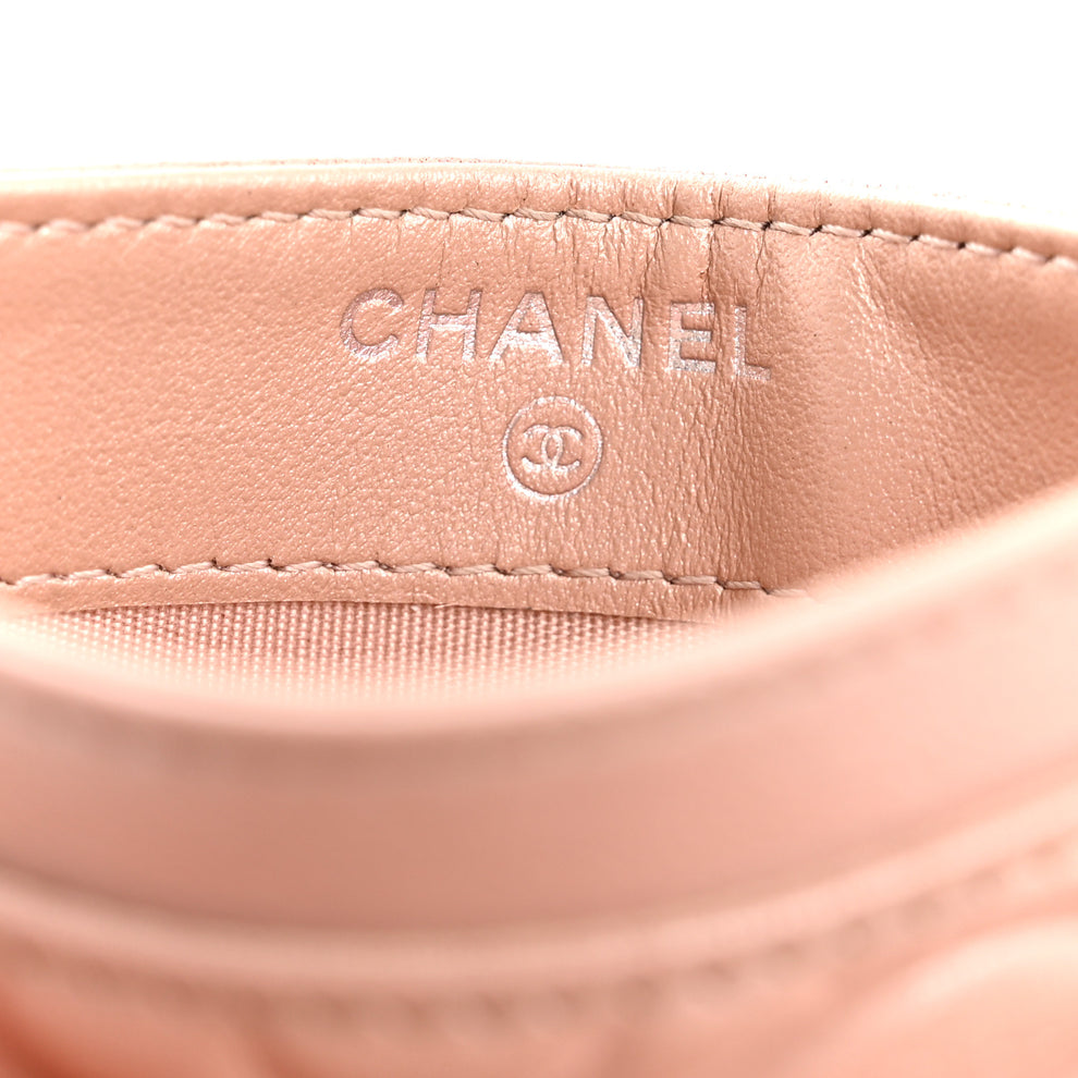 Chanel Goatskin Camellia Embossed Card Holder Light Pink 1805540 ...