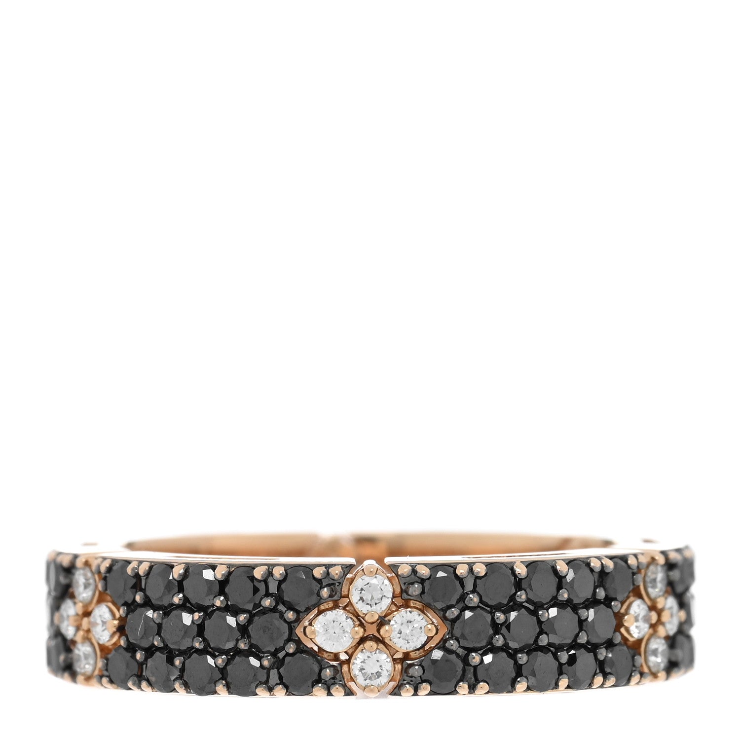 Roberto Coin 18K Rose Gold Black Diamond Love in Verona Band Ring 53 6. ...