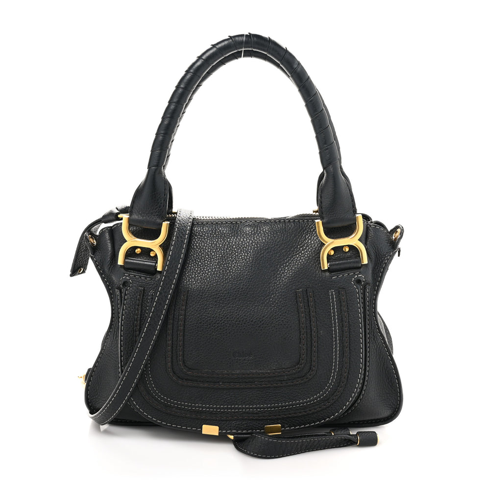 Chloe Calfskin Small Marcie Satchel Black 1749007 – FASHIONPHILE