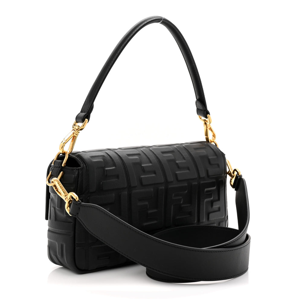 Fendi Nappa FF 1974 Embossed Baguette Black 1785767 – FASHIONPHILE