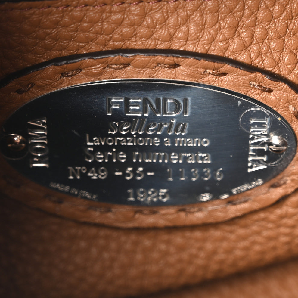 Fendi Cuoio Romano Selleria Bi-Color Mini Peekaboo Iconic Satchel Black ...