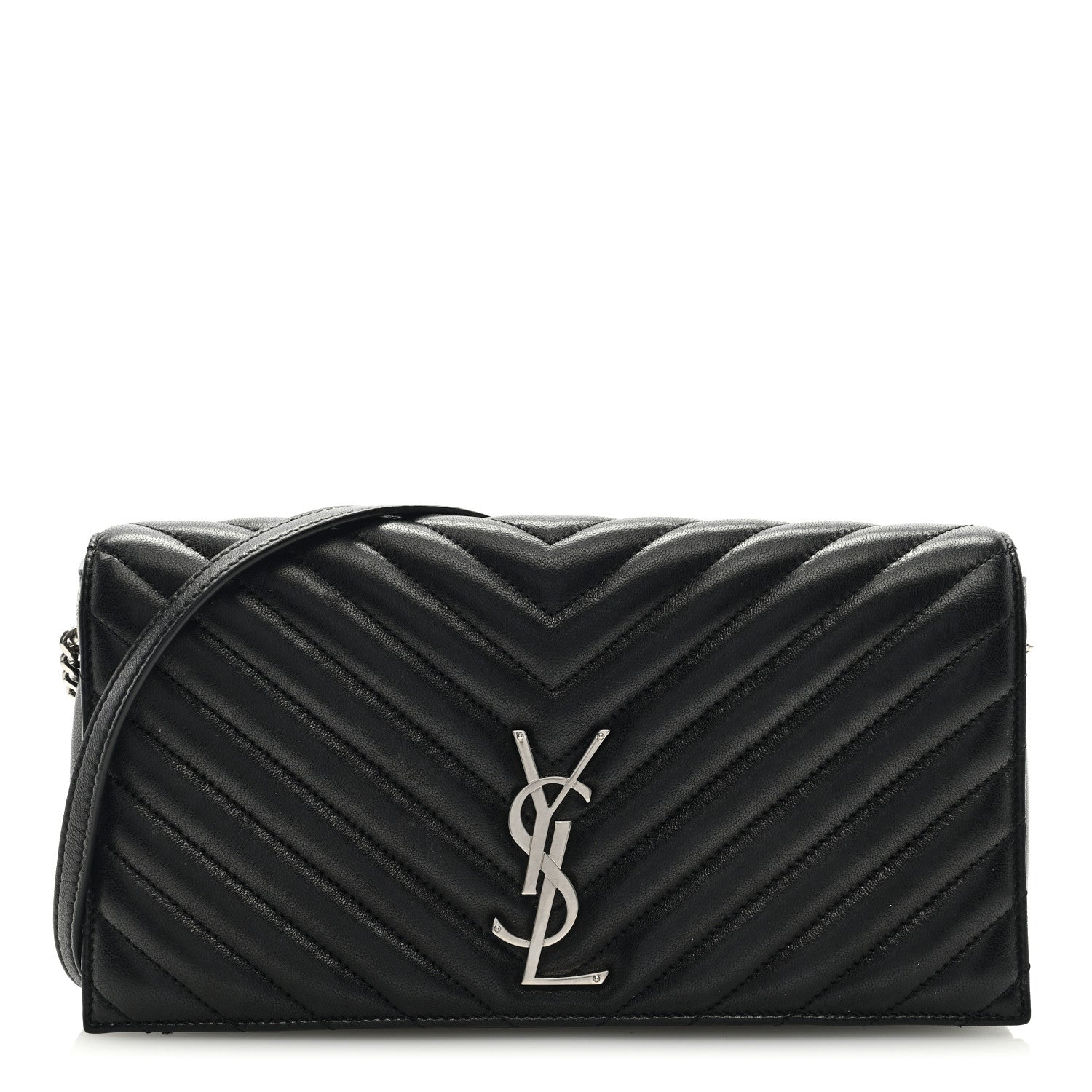 Saint Laurent Lambskin Monogram Kate 99 Baguette Bag Black 1453643 ...