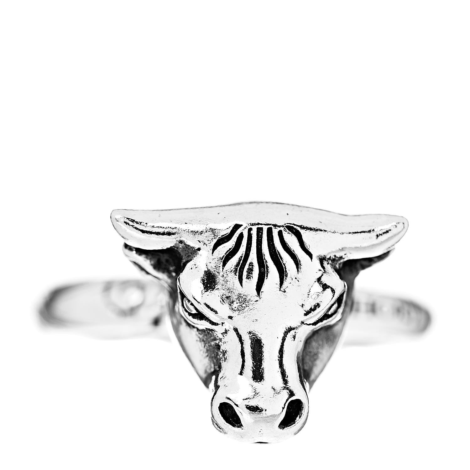 Gucci Sterling Silver Anger Forest Bull's Head Ring 50 5.5 504600 ...
