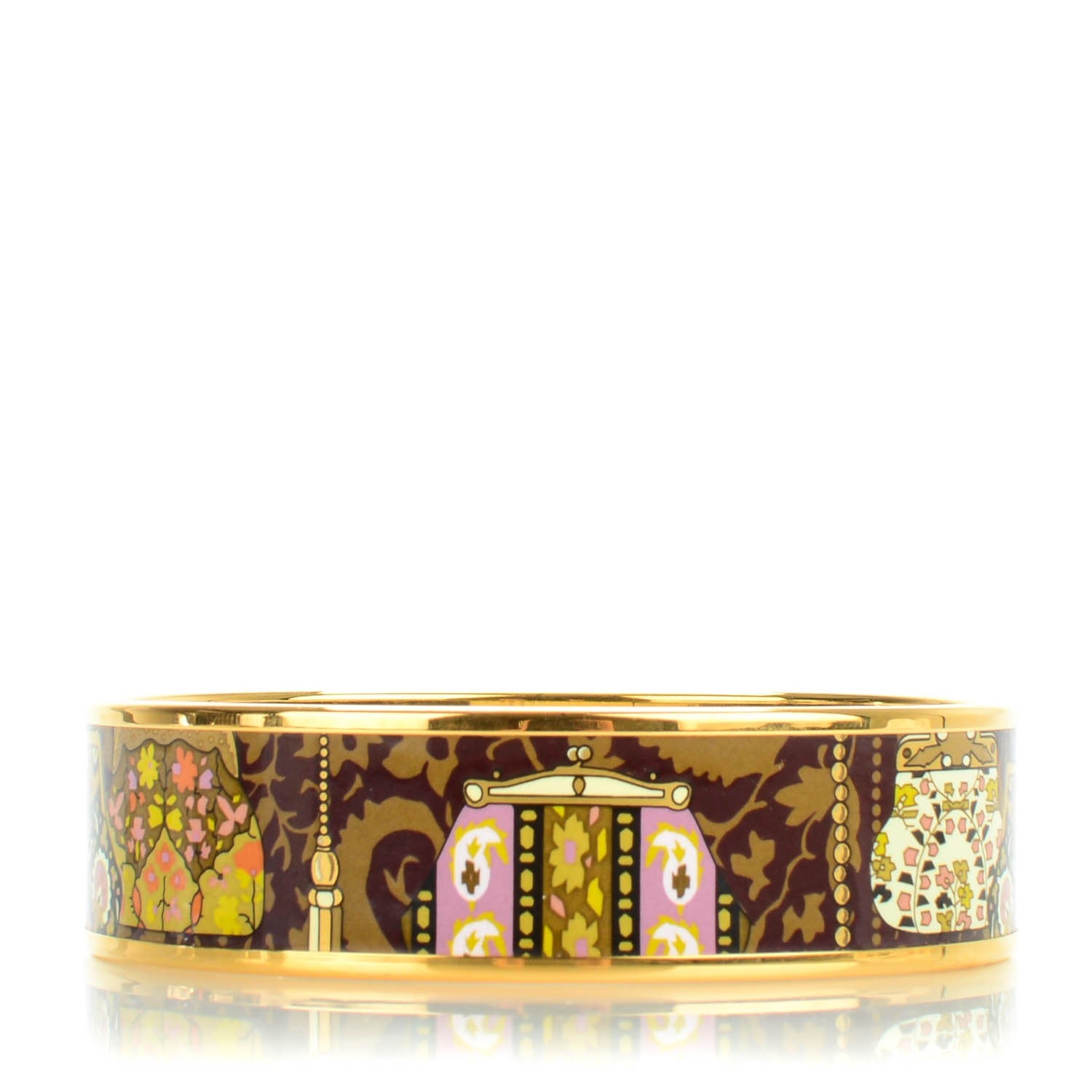 Hermes Enamel Printed Wide Cachemire de Tamara Bracelet 70 Bronze ...