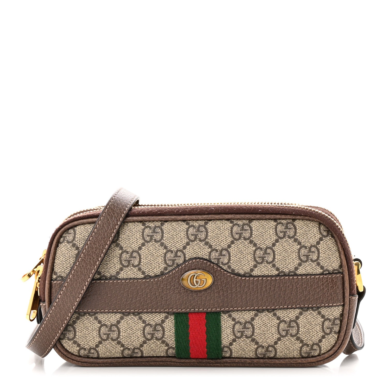 Gucci GG Supreme Monogram Web Mini Ophidia GG Bag Brown 1292333 ...