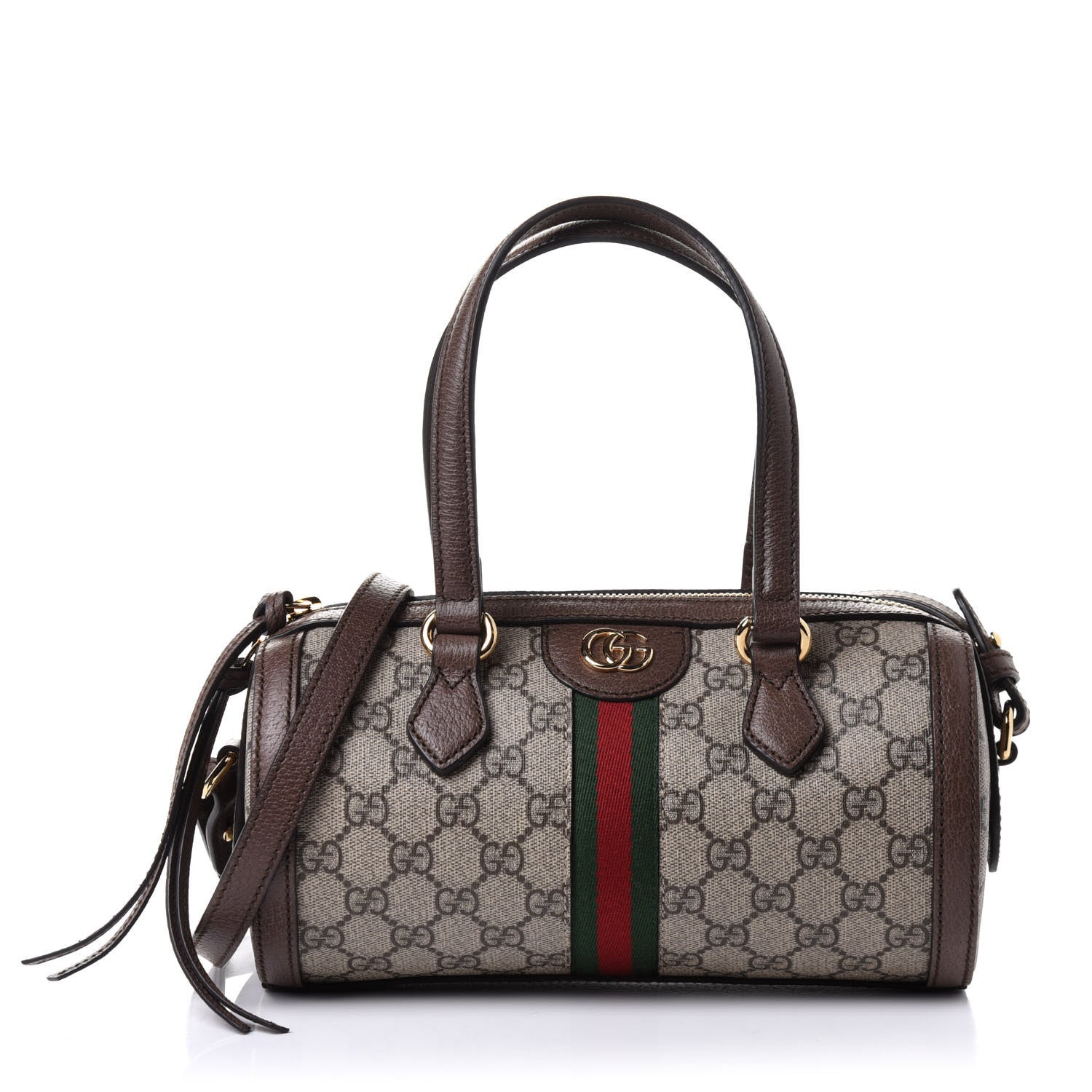 Gucci GG Supreme Monogram Web Small Ophidia Boston Bag Beige New Acero ...