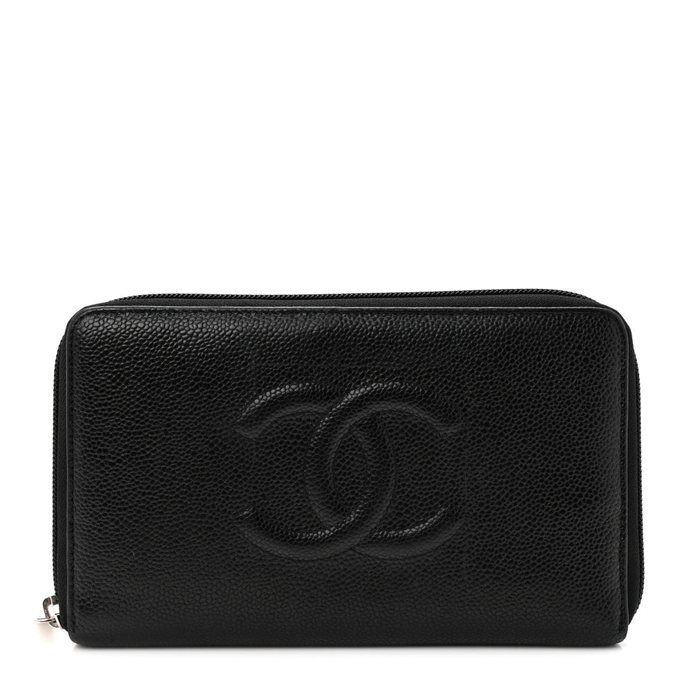 Chanel Caviar Large Timeless CC Zip Around Wallet Black 1786731 ...