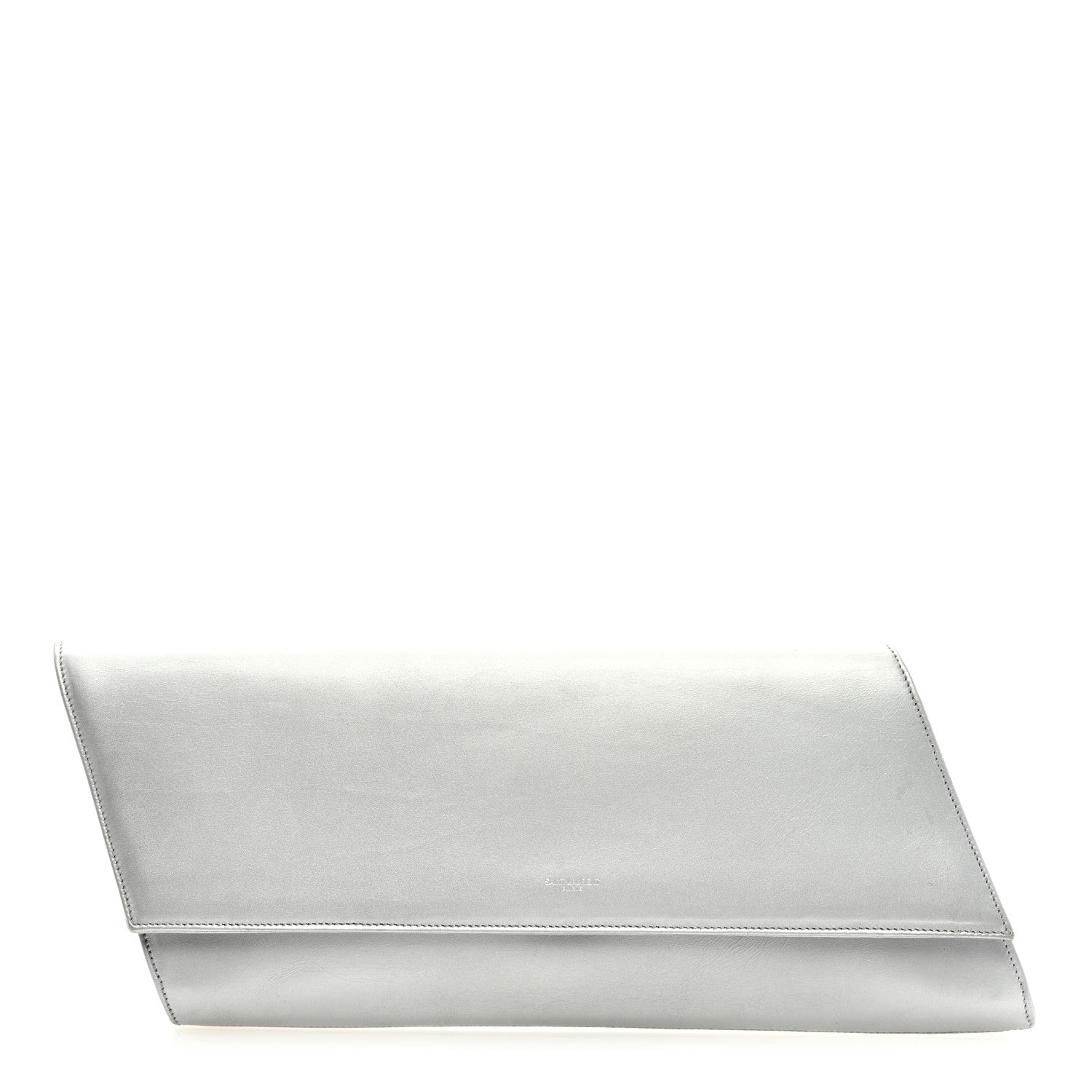 Saint Laurent Metallic Calfskin Diagonal Clutch Silver 1413000 ...