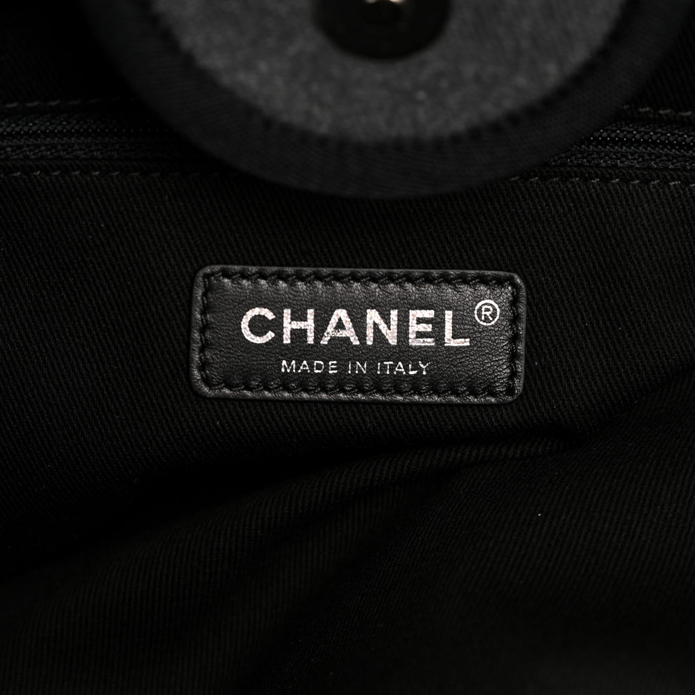 Chanel Canvas Sequin Medium Deauville Tote Charcoal 1793662 – FASHIONPHILE