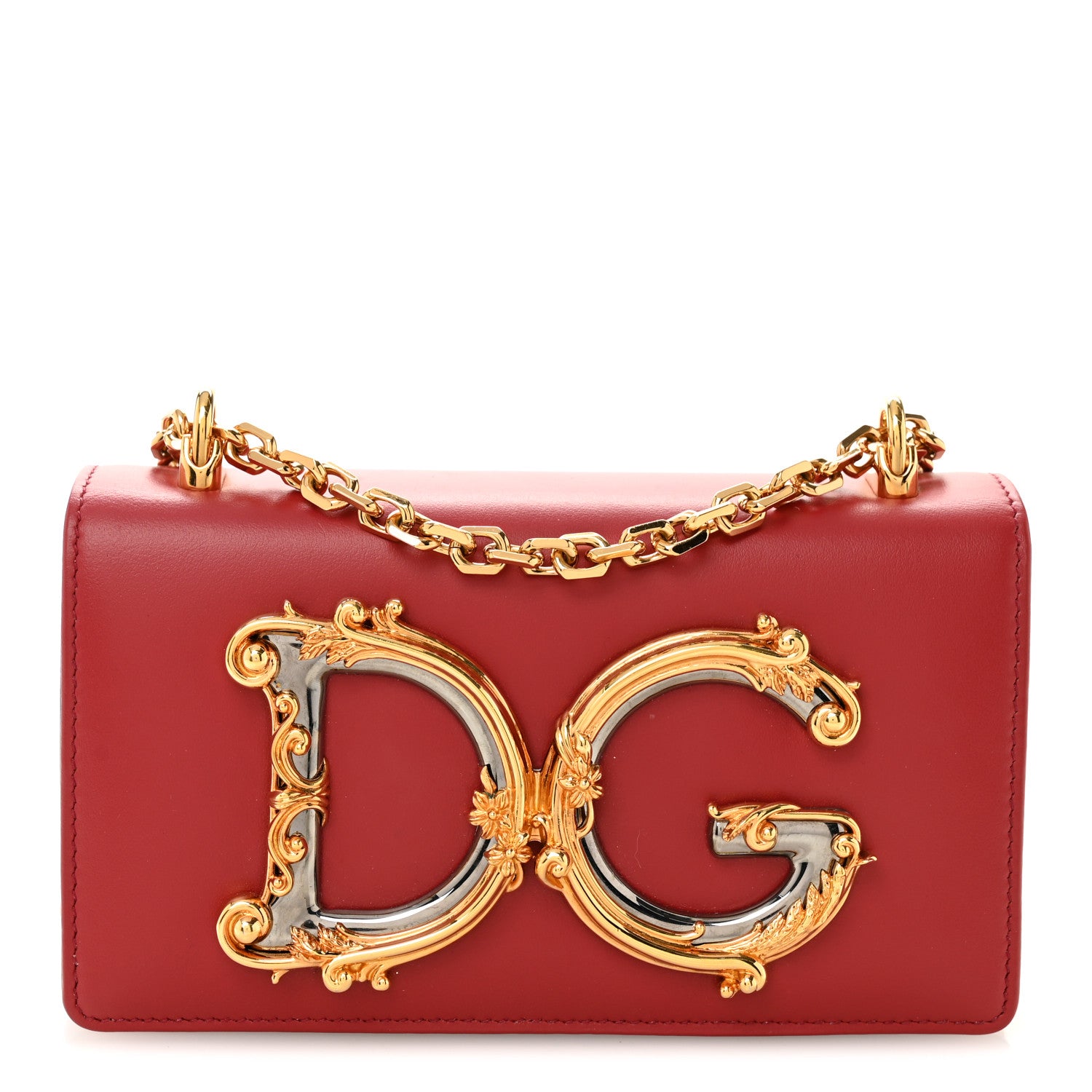 Dolce & Gabbana Nappa Mini DG Girls Shoulder Bag Red 1780415 – FASHIONPHILE