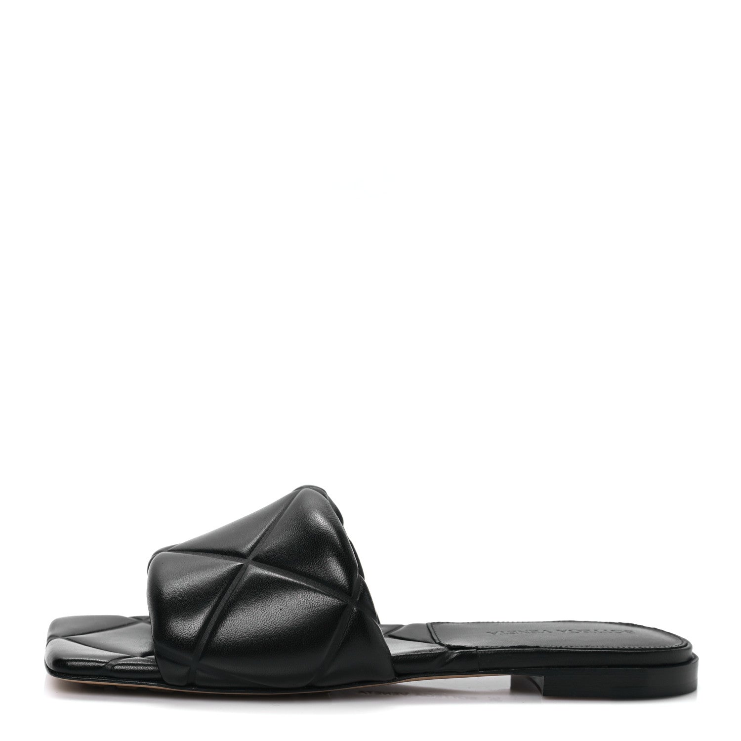 Bottega Veneta Nappa Quilted Rubber Lido Flat Sandals 36 Black 1185985 ...