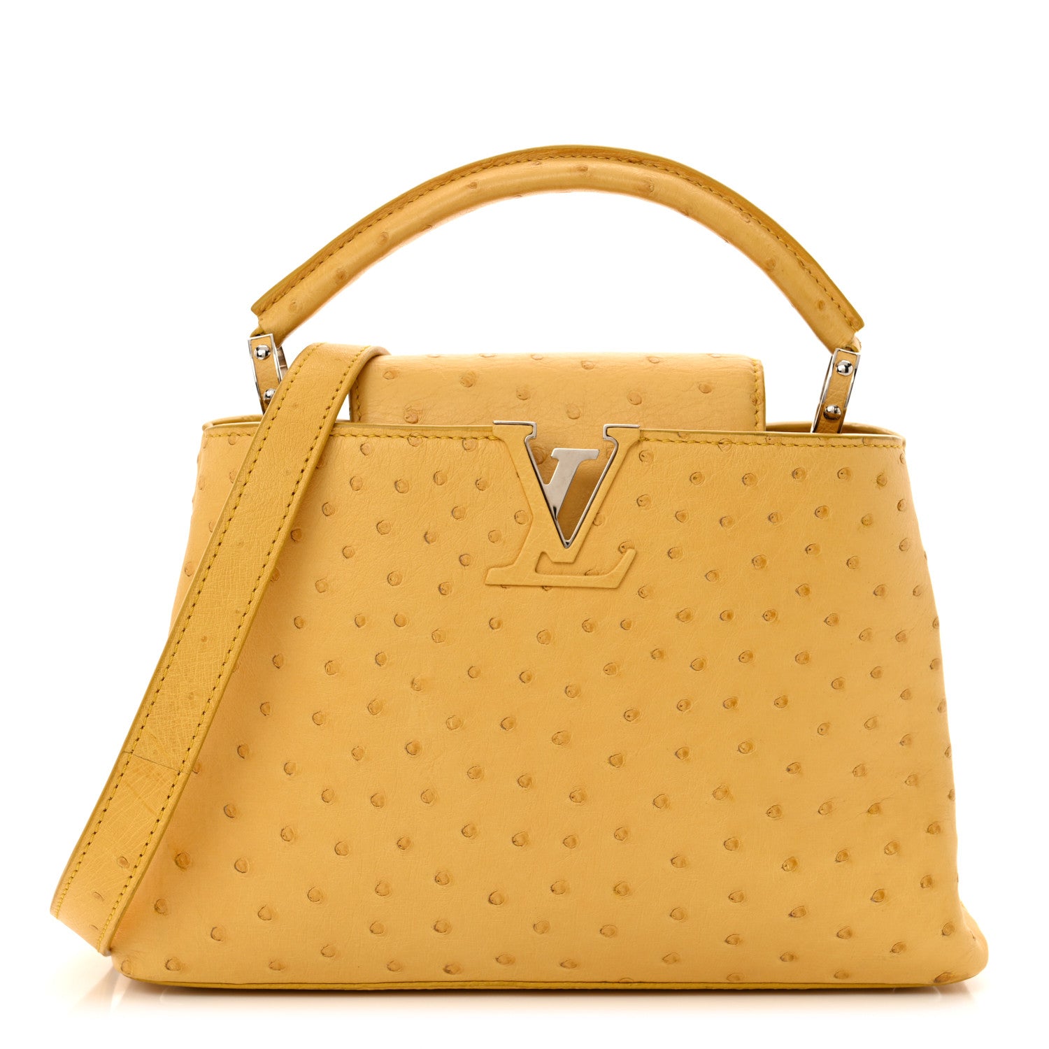 Louis Vuitton Ostrich Capucines BB Yellow 1635465 – FASHIONPHILE