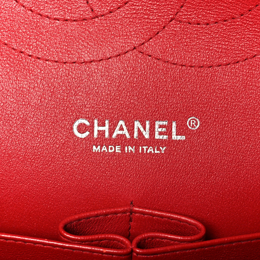 Chanel Caviar Chevron Quilted Jumbo Double Flap Dark Red 1784961 ...