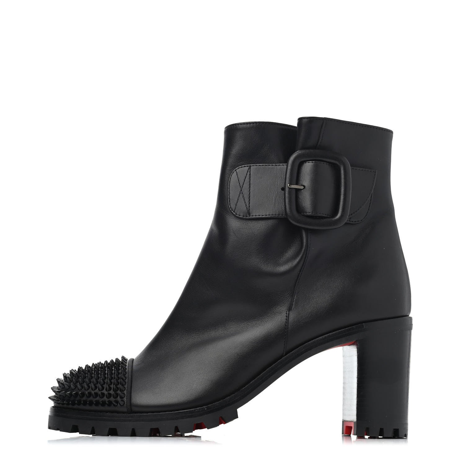 Christian Louboutin Calfskin Spikes Olivia 70 Snow Boots 40 Black ...