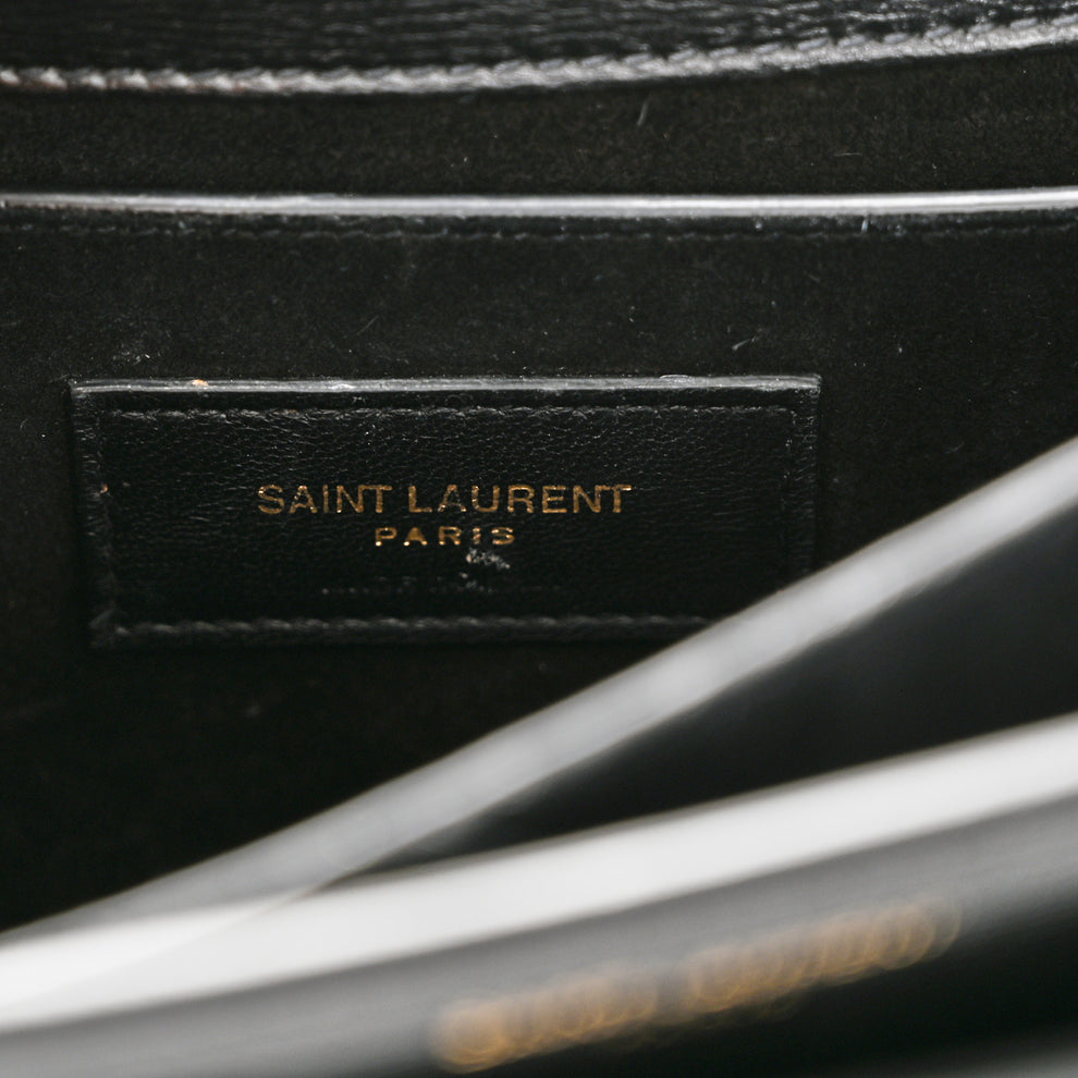 Saint Laurent Calfskin Medium Monogram Sunset Black 1798203 – FASHIONPHILE