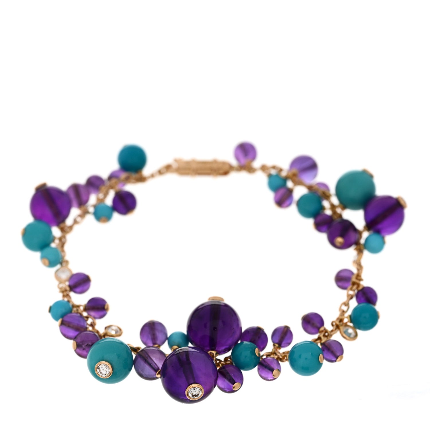 Cartier 18K Rose Gold Diamond Turquoise Amethyst Les Delices de Goa ...