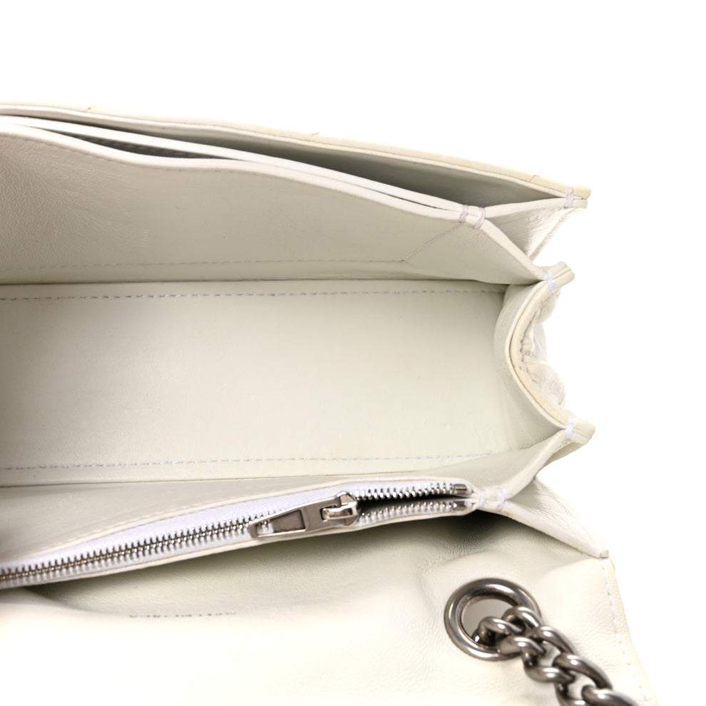 Balenciaga Crushed Calfskin Quilted Small Crush Chain Bag Optic White ...