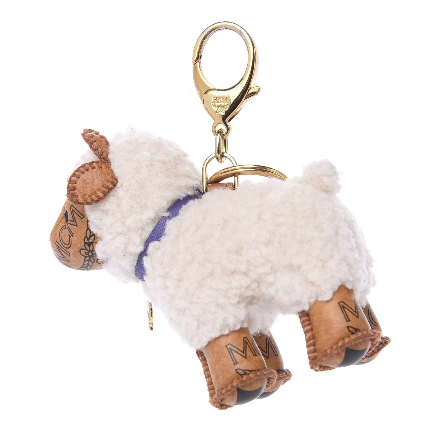 MCM Visetos Sheep Key Ring Bag Charm Cognac 580287 – FASHIONPHILE
