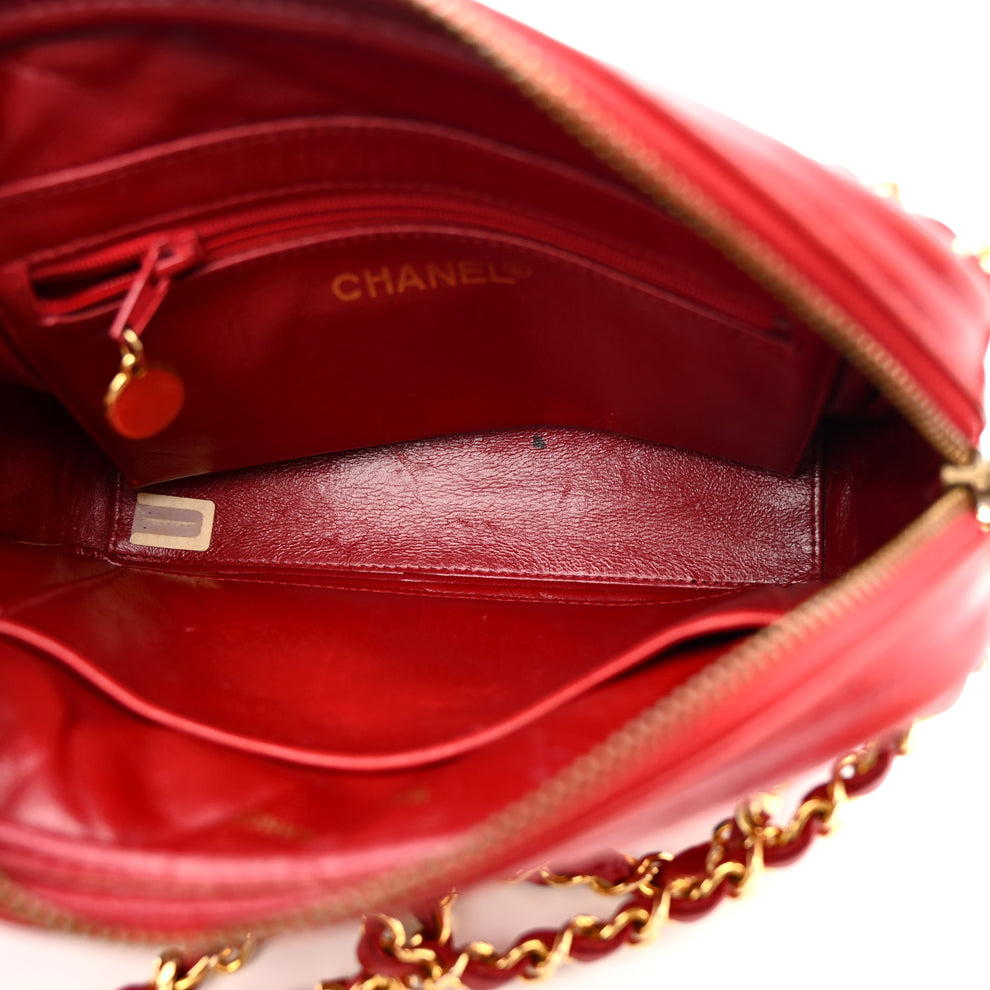 Chanel Lambskin Quilted Camera Case Red 1790306 – FASHIONPHILE