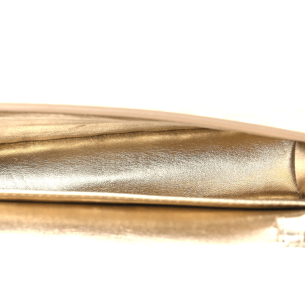 Fendi Metallic Nappa Matisse FF Embossed Wallet On Chain Platino ...