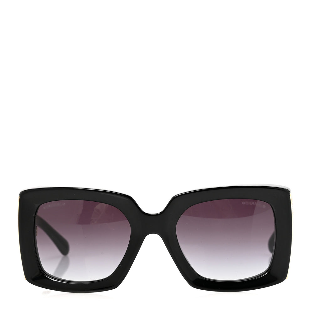 Chanel Acetate Rectangle Sunglasses 5435-A Black 1779211 – FASHIONPHILE