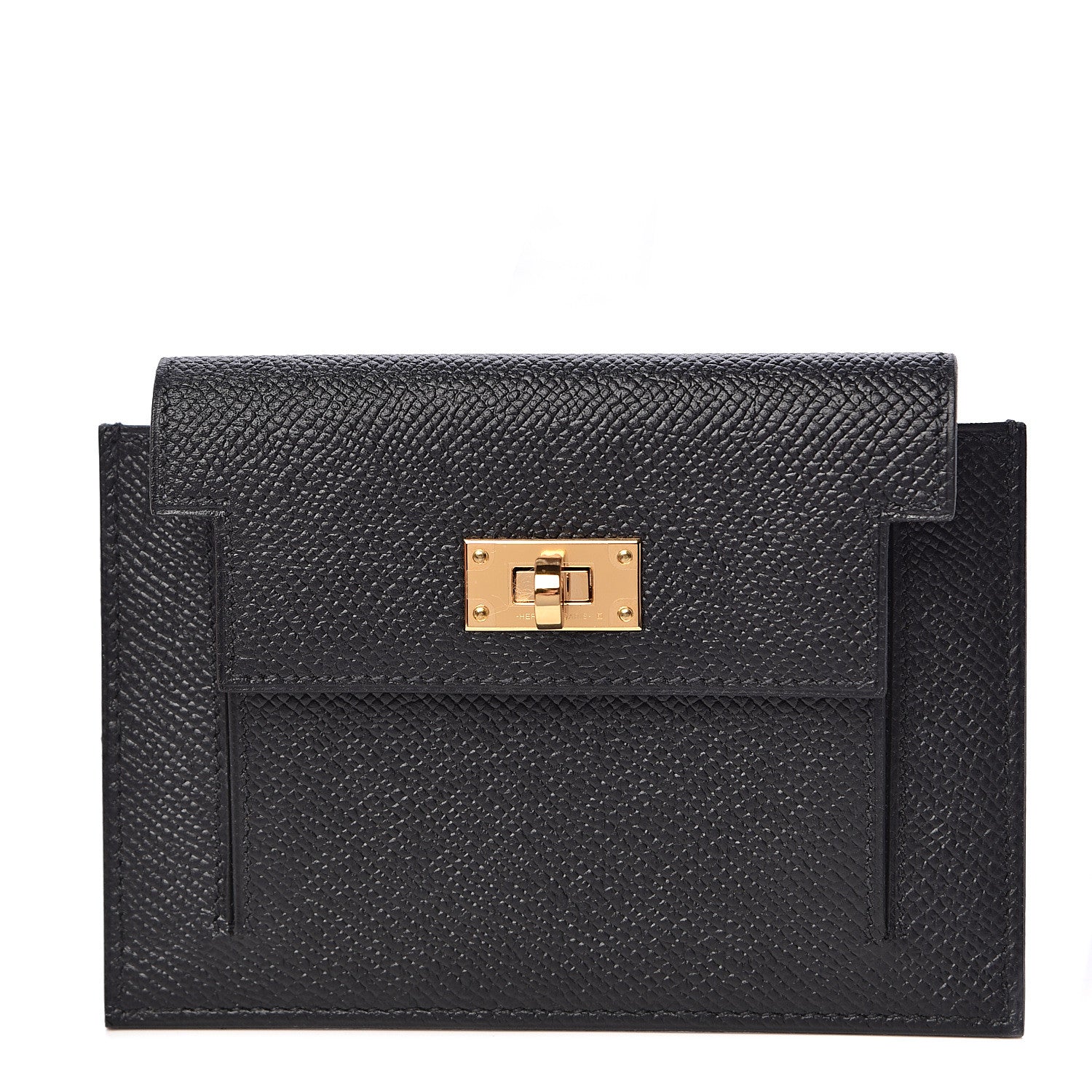 Hermes Epsom Kelly Pocket Compact Wallet Black 485568 – FASHIONPHILE