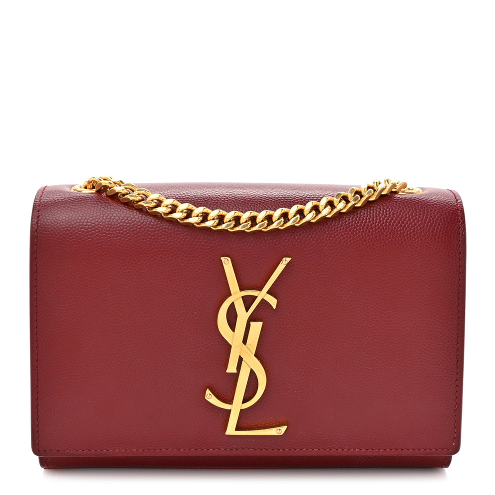 Saint Laurent Grain De Poudre Small Monogram Kate Satchel Red 1791761 ...