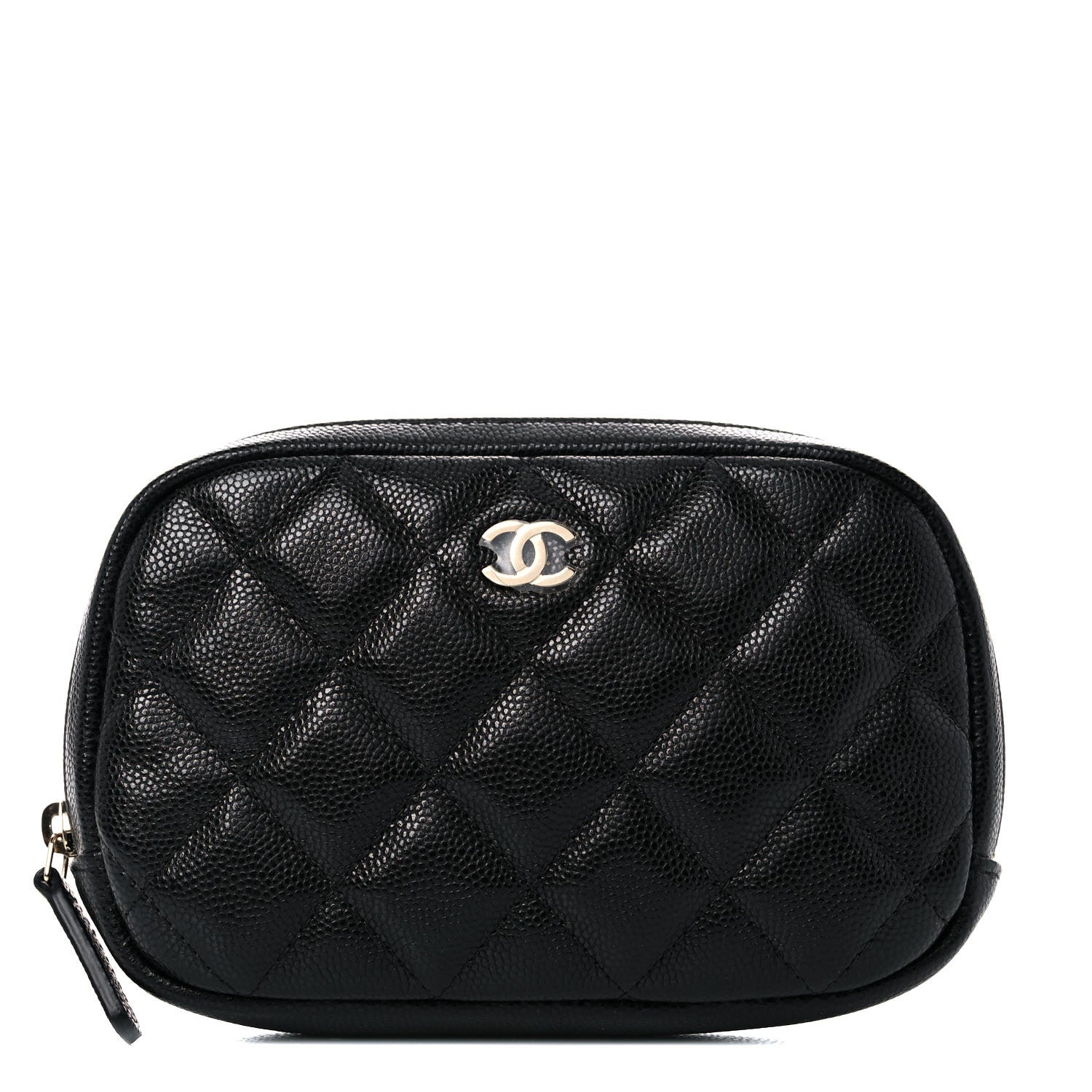Chanel Caviar Quilted Small Curvy Pouch Cosmetic Case Black 994885 ...