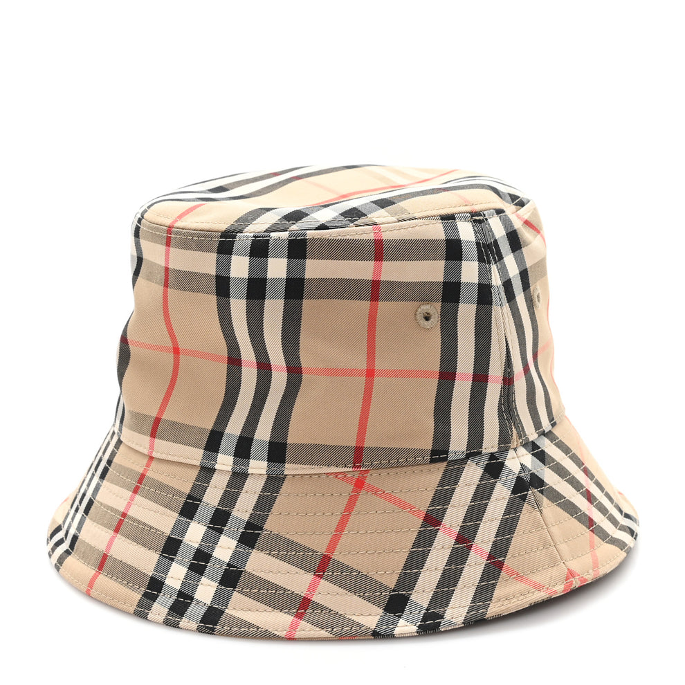 Burberry Technical Cotton Vintage Check Bucket Hat L Archive Beige ...