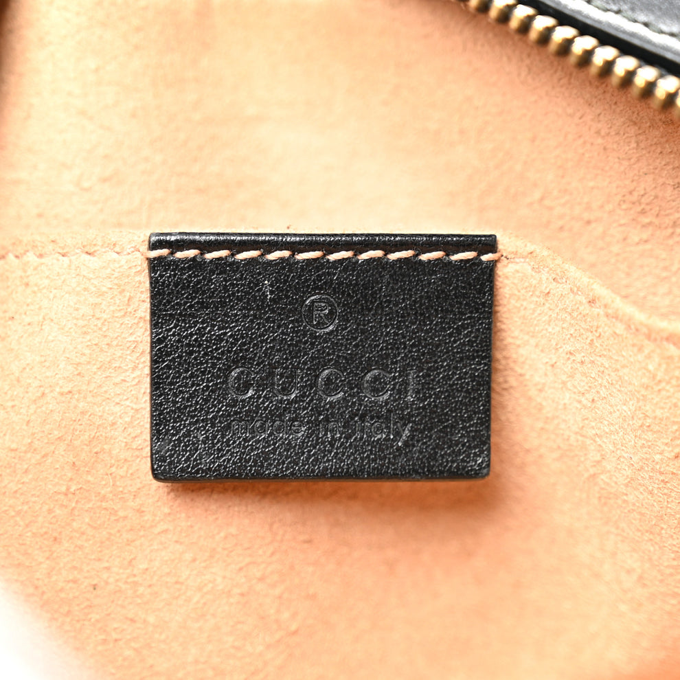 Gucci Calfskin Matelasse Small GG Marmont Chain Shoulder Bag Black ...