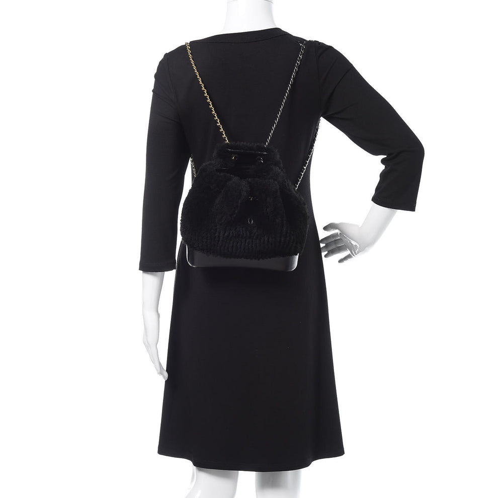 Chanel Shearling Small Gabrielle Backpack Black 496304 – FASHIONPHILE