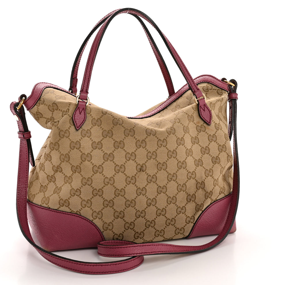 Gucci Monogram Medium Bree Foldover Tote Beige Ebony Peonia Flower ...