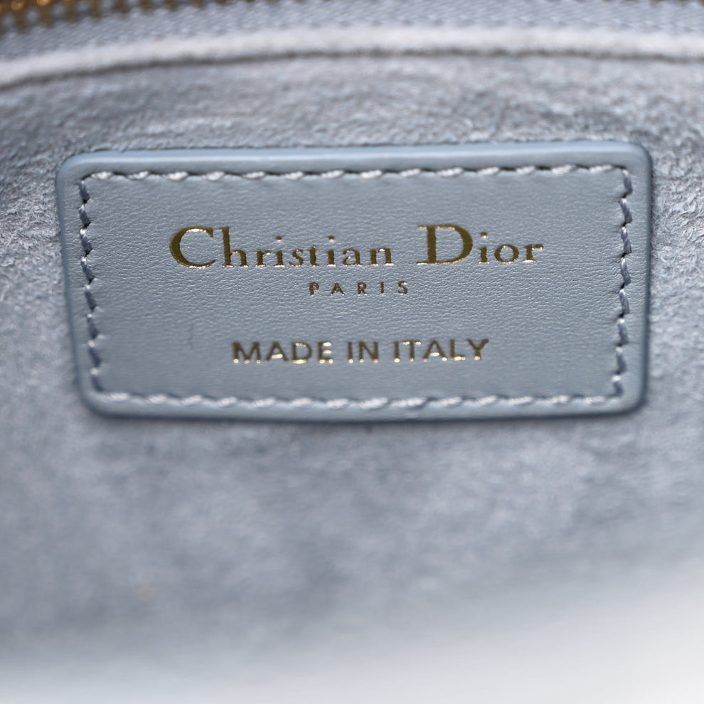 Christian Dior Lambskin Cannage Small My ABCDior Lady Dior Cloud Blue ...