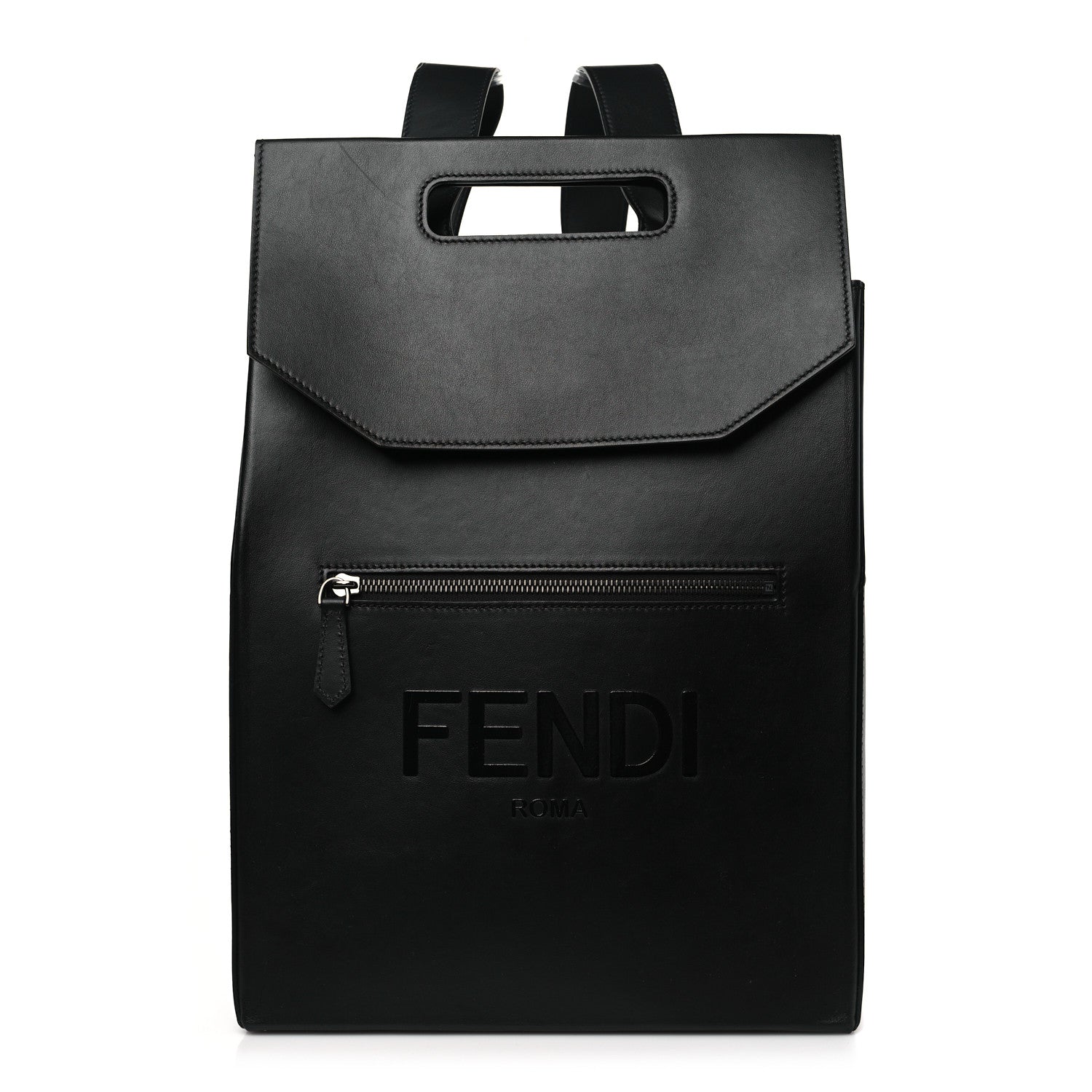 Fendi Vitello Grace Light Logo Fendi Pack Backpack Black 1479283 ...