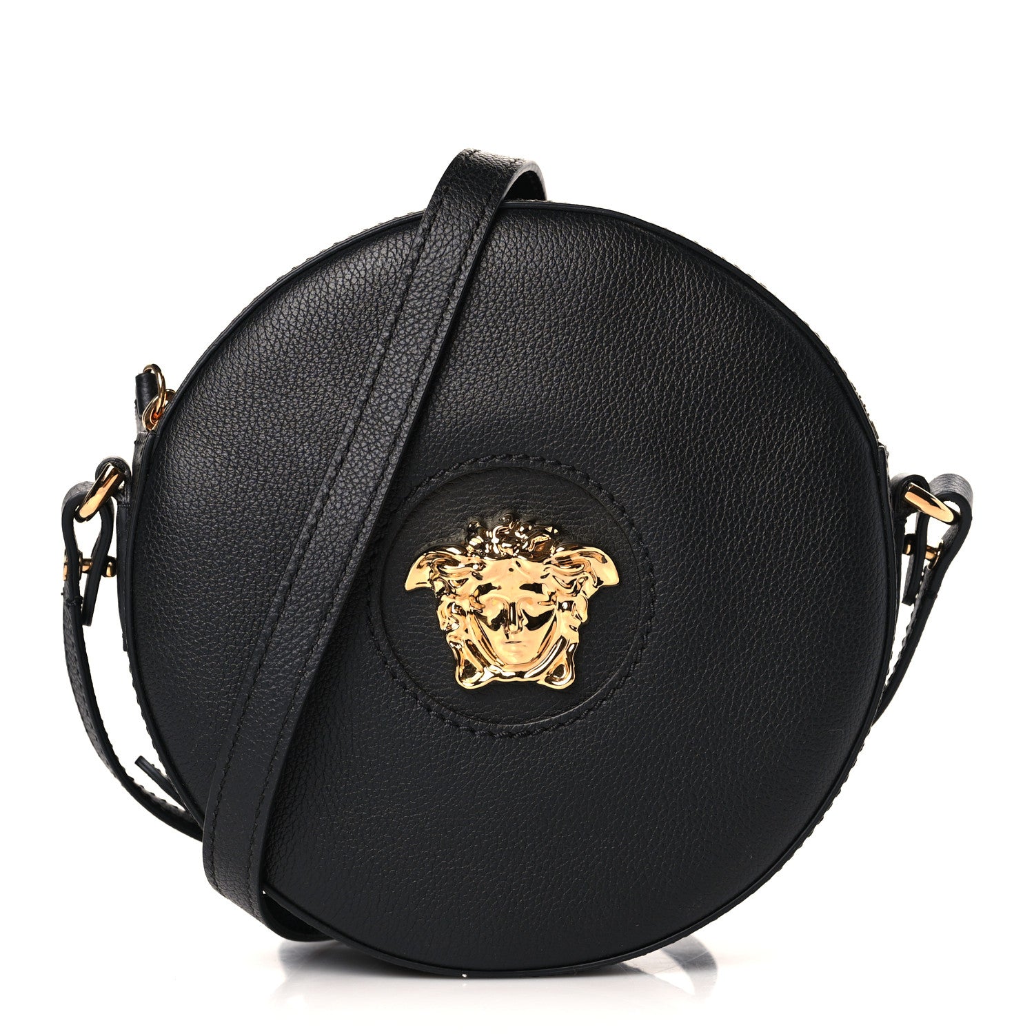 Versace Calfskin La Medusa Round Camera Bag Black 1316059 – FASHIONPHILE