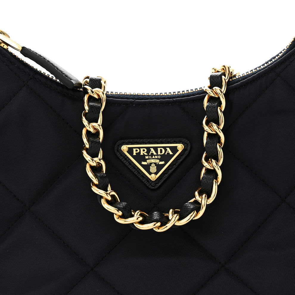 Prada Re-Nylon Saffiano Stitched Mini Re-Edition 1995 Chaine Shoulder ...
