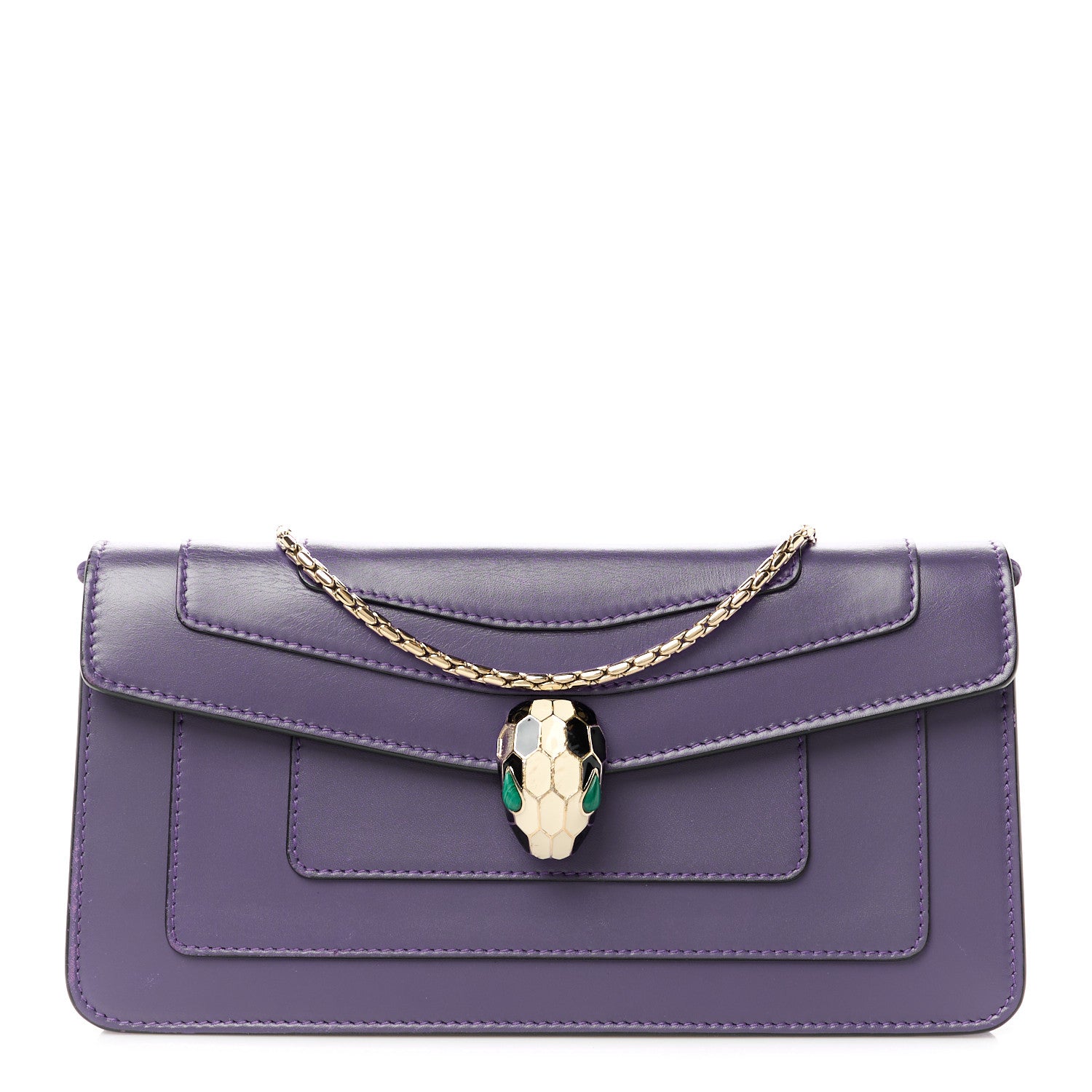 Bulgari Calfskin Serpenti Forever Shoulder Bag Purple 1566081 ...