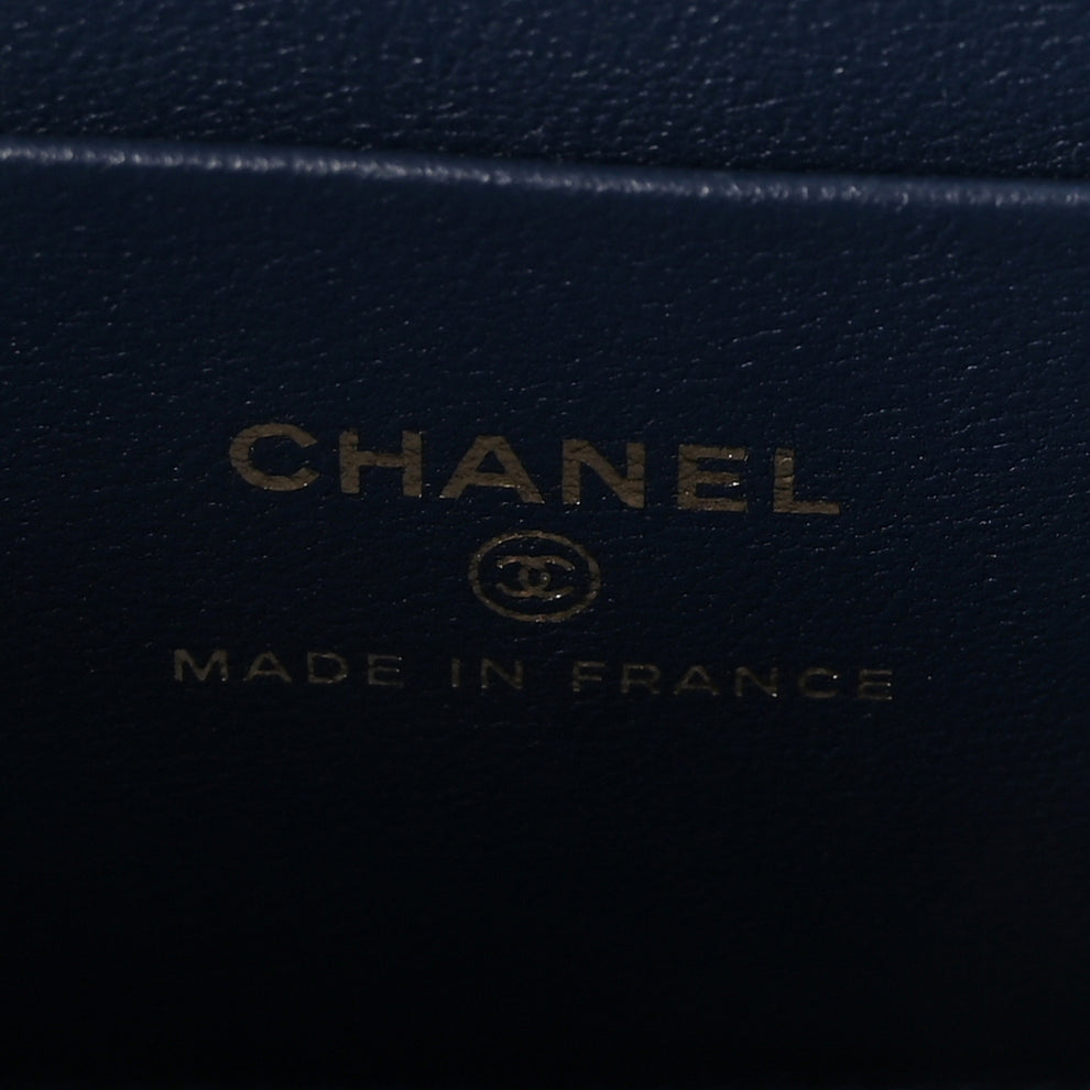 Chanel Lambskin Quilted Metal Small Top Handle Vanity Case With Chain ...